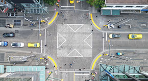 Pedestrian scramble crossing debuts at Granville and Robson ...