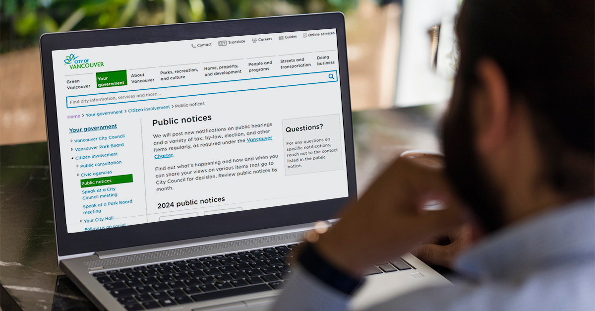 City of Vancouver public notices available online | City of Vancouver